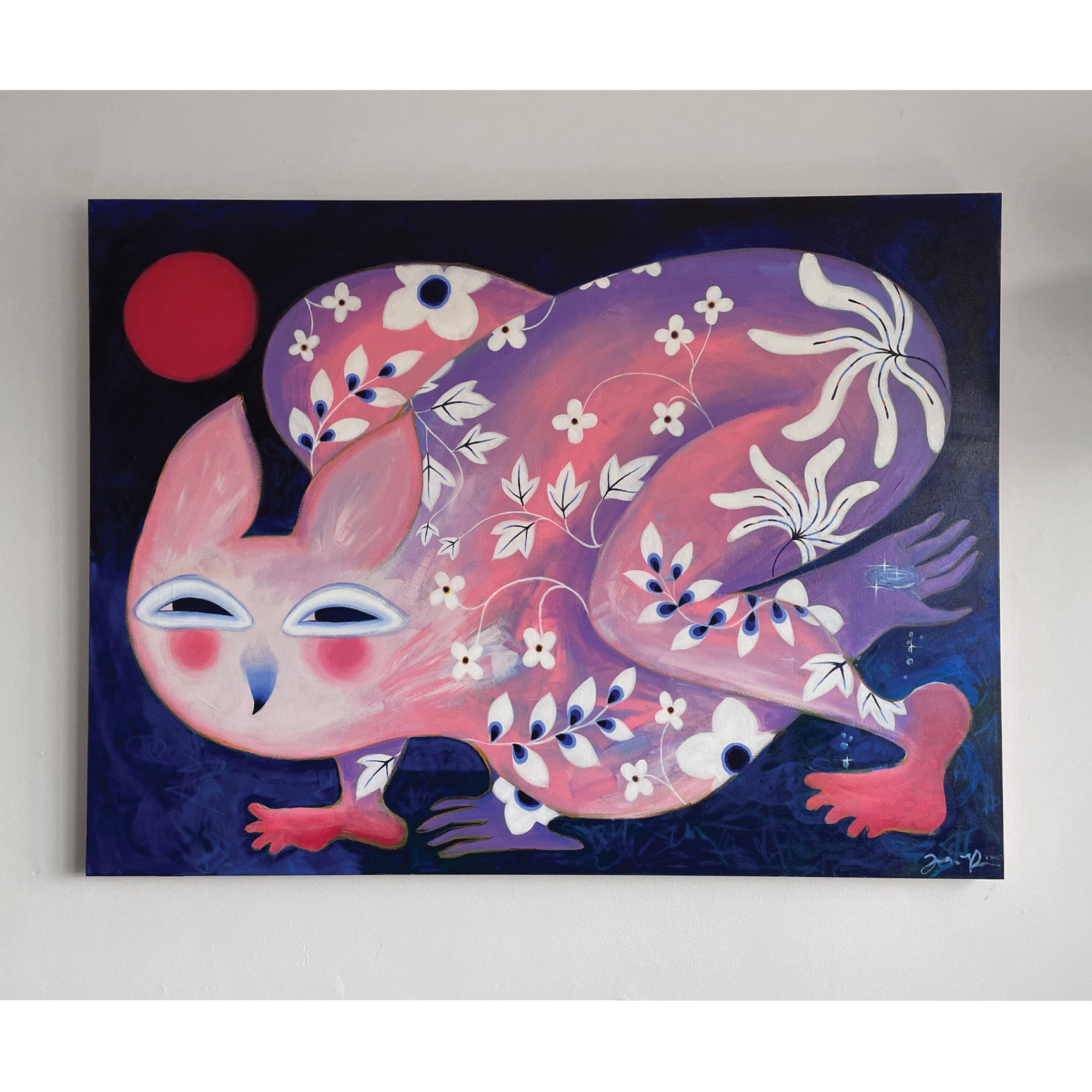 "Hide The Assets" abstract folk painting | Jen Prior | Kefi Art Gallery