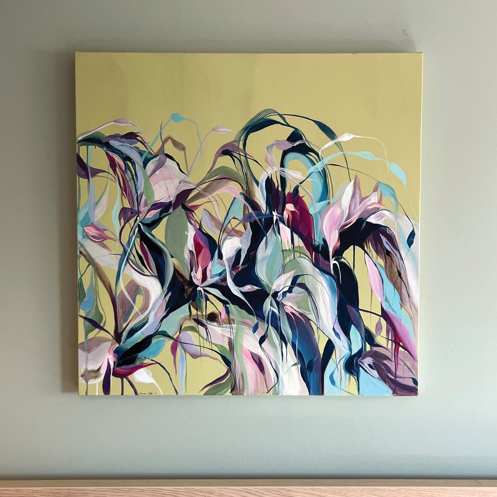 "Leap" abstract painting | Laura Wood | Kefi Art Gallery