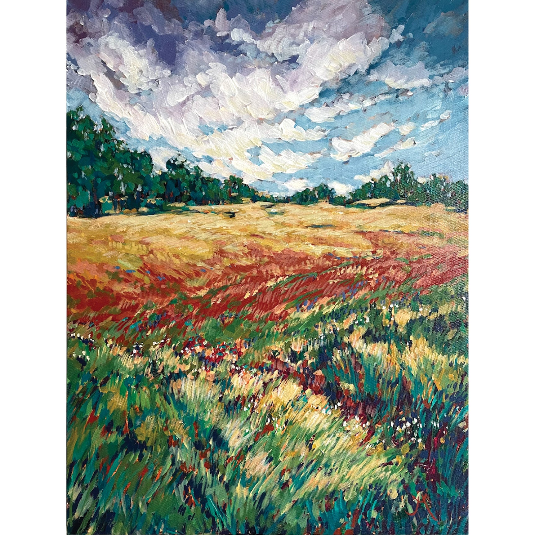 "Hillside Splendour" landscape painting | Joanne MacLennan | Kefi Art ...