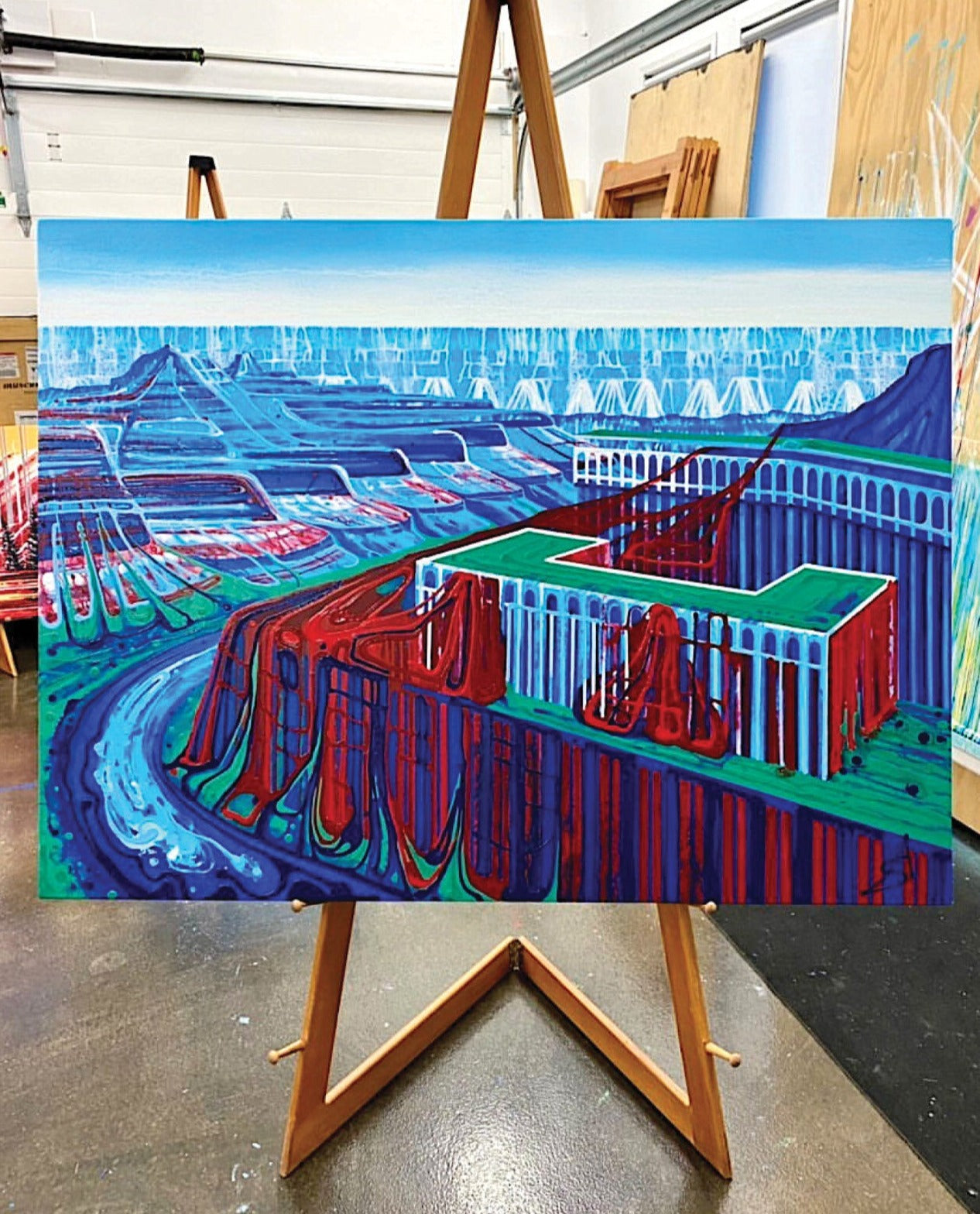 "On the Strip" painting by Amy Shackleton – Kefi Art Gallery