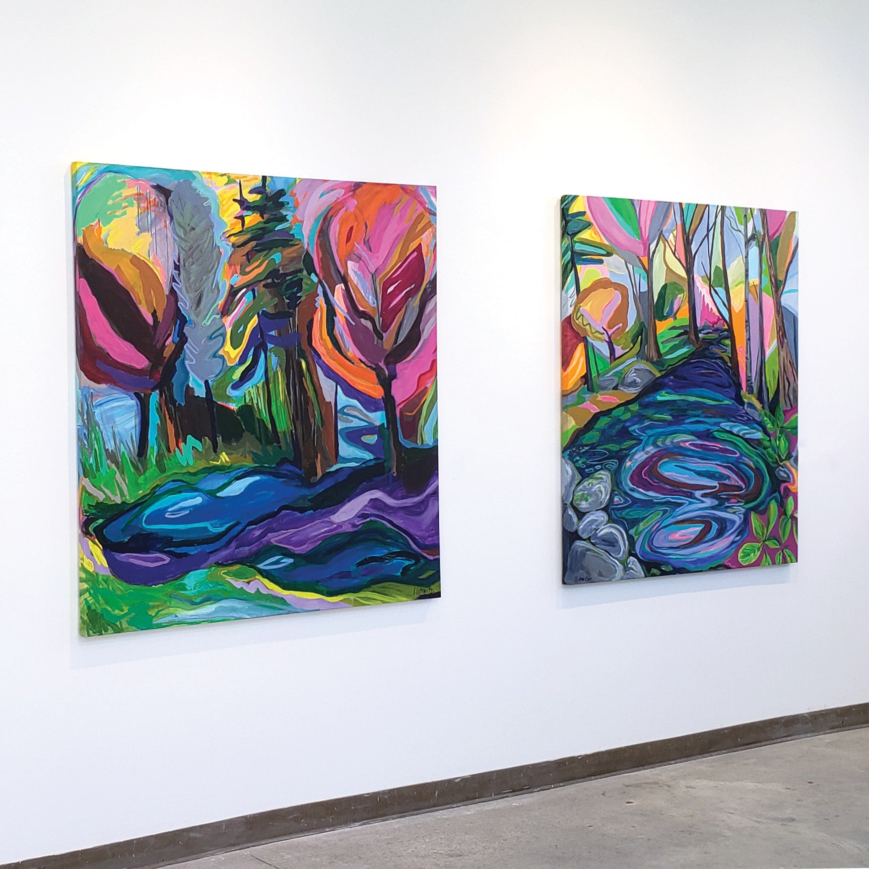 "Into the Woods" painting by Lisa Litowitz – Kefi Art Gallery